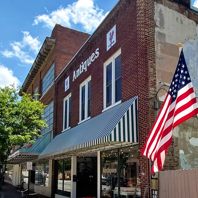 The modest green sign belies the treasures within &ndash; Greeneville's intimate market feels like browsing your most interesting friend's collection.