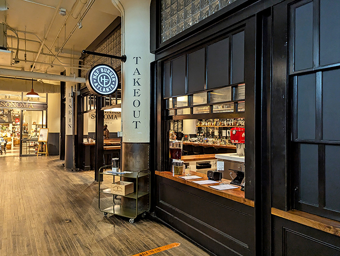 H&F Burger's minimalist takeout window proves great burgers don't need fancy surroundings to achieve legendary status.