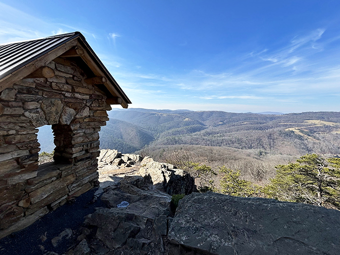 Lost River's stone shelter offers million-dollar views that no penthouse in Manhattan could ever match.