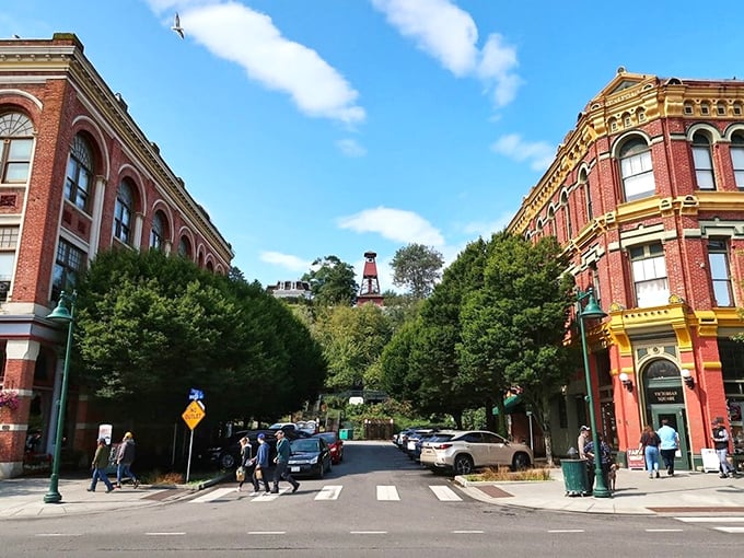 Port Townsend: Victorian brick beauties stand guard over downtown crosswalks, whispering secrets of seafaring days and maritime glory.