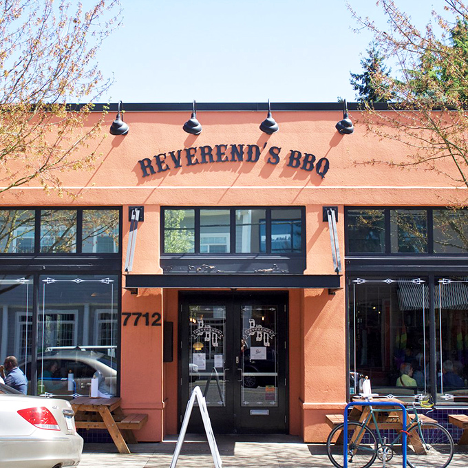 Reverend's BBQ - That orange building isn't trying to get your attention&mdash;it's a warning sign for flavor so divine it's spiritual.