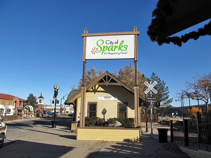Sparks' charming visitor center hints at its railroad heritage, while modern development has created an affordable alternative to neighboring Reno.