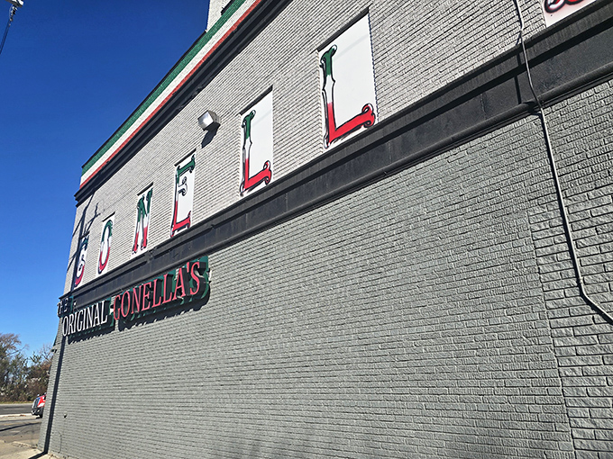 Gonella's Italian flag color scheme isn't subtle &ndash; it's announcing "serious sandwich territory" with the confidence of a century-old recipe.