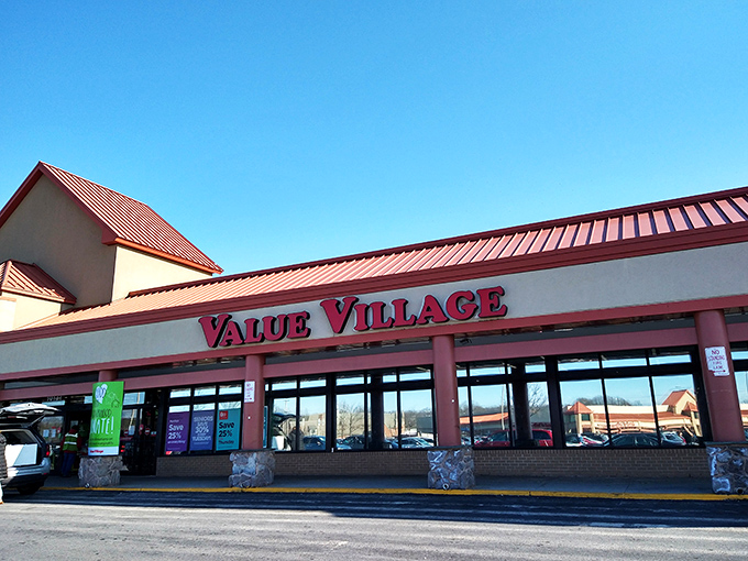 Value Village's warm yellow glow at dusk looks like the retail equivalent of a welcome hug for weary bargain hunters.