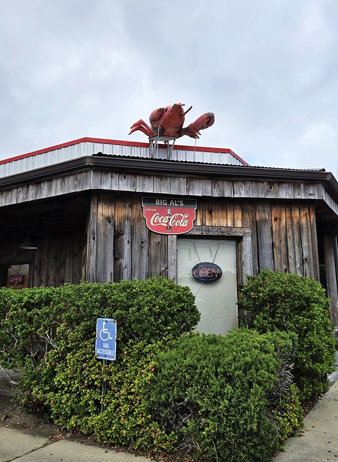Big Al's weathered wooden exterior tells you it's been around; one bite tells you exactly why.