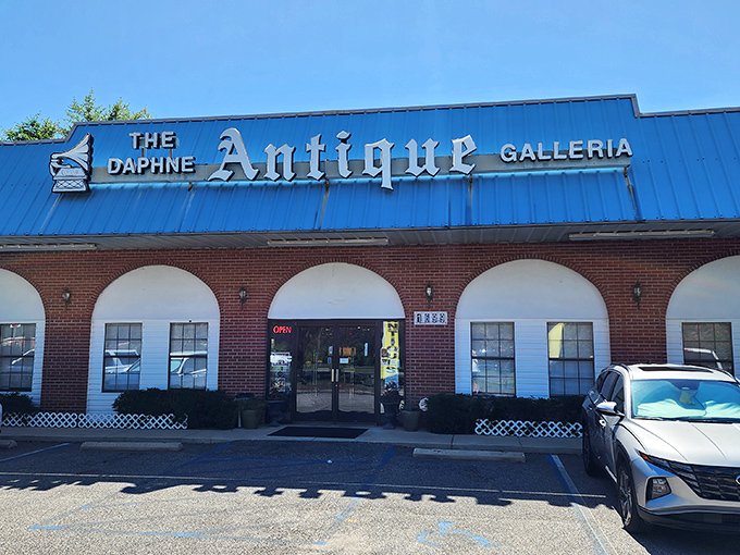 The distinctive architecture stands ready to welcome treasure hunters. Those arches have seen generations of collectors come and go.