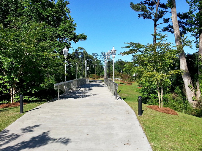 This peaceful walkway in Jacksonville offers the kind of simple pleasure that makes retirement on Social Security both possible and pleasant.