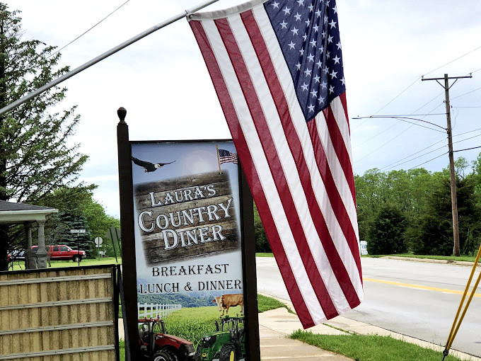 Laura's Country Diner: That patriotic sign promises the kind of all-American breakfast that fuels farmers, truckers, and anyone who appreciates real food done right.