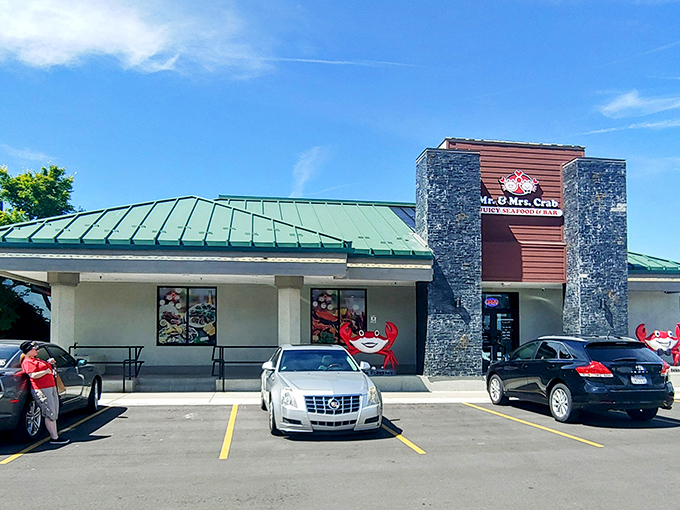 The smiling cartoon crab outside isn't just cute&mdash;it's the bouncer to a seafood party where your hands get messy and your soul gets happy.Add to Conversation