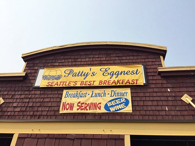 Patty's cheerful blue awnings brighten Seattle's gray mornings almost as much as their legendary egg creations do.