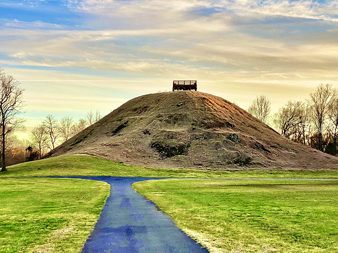 Climbing Sauls Mound rewards you with views that haven't changed much since its builders stood here 2,000 years ago.