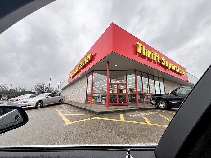 Photographed through a car window &ndash; likely because the photographer couldn't wait to get inside and start the treasure hunt!Add to Conversation