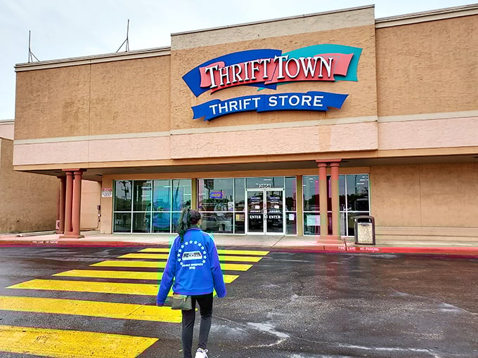 The thrill isn't just in the hunt but in crossing that yellow line into Thrift Town's wonderland of possibilities.