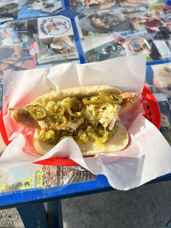 Red checkered tablecloths: the universal signal that something delicious is about to happen. Those hand-cut fries are ready for their close-up. 