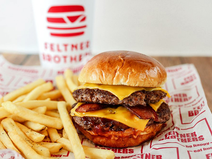 When burger cravings hit, this bacon cheeseburger responds with a triple threat of beef, cheese, and smoky bacon goodness.