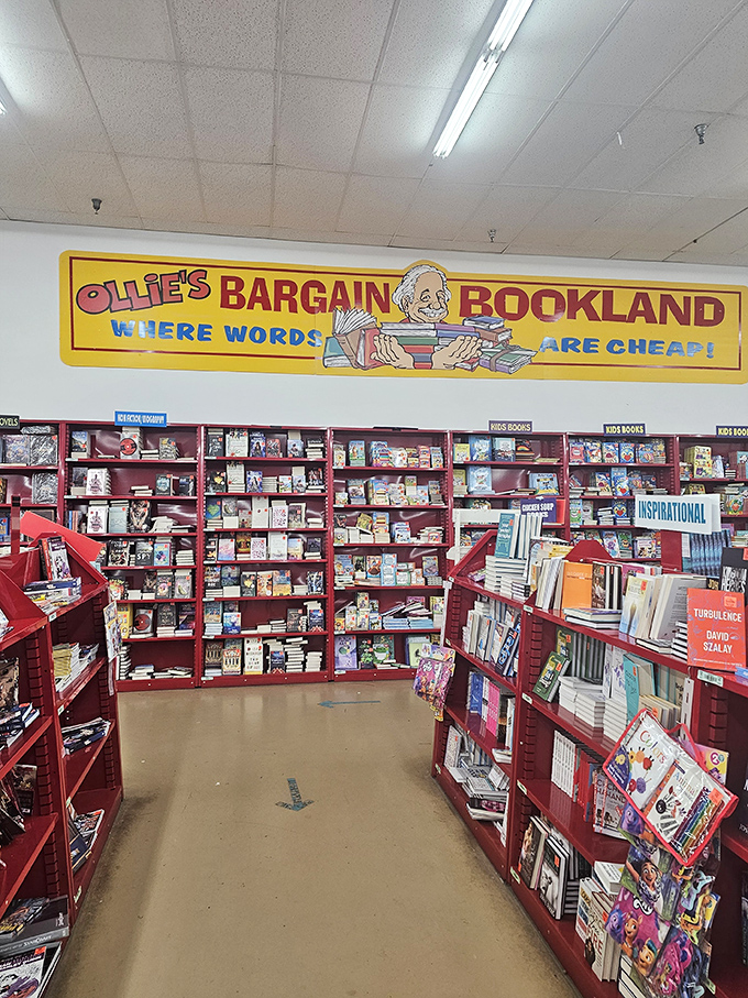 "Where words are cheap" indeed! Ollie's Bargain Bookland transforms bestseller budgets into literary feasts where avid readers can indulge without guilt.