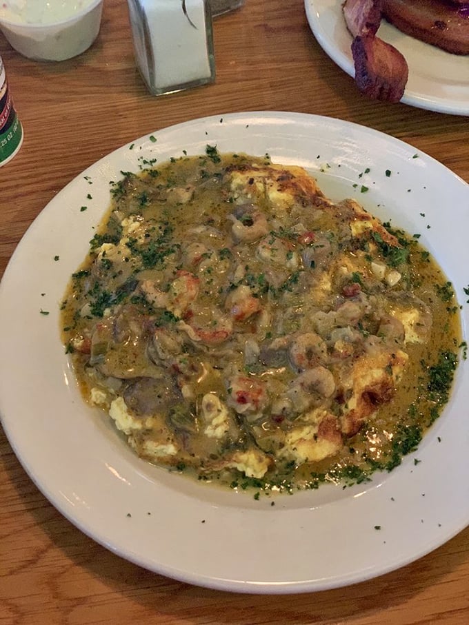 A frittata that's hosting a party and invited all the right guests&mdash;shrimp, bacon, and enough cheese to make Wisconsin proud.