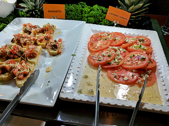 Bruschetta and Caprese tomatoes: Italy's greatest ambassadors since Sophia Loren, bringing Mediterranean sunshine to your Appalachian feast.