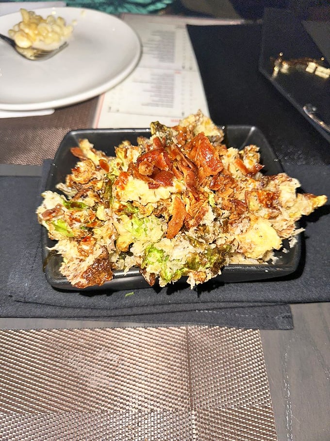 Brussels sprouts with bacon bits that could convert even the most dedicated vegetable-avoider. Crispy, savory, and absolutely irresistible.