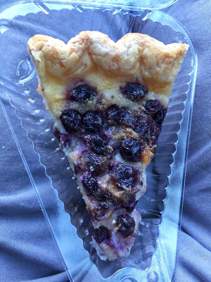 Blueberries nestled in custard with a perfectly crimped edge. The pie equivalent of finding money in an old jacket pocket.