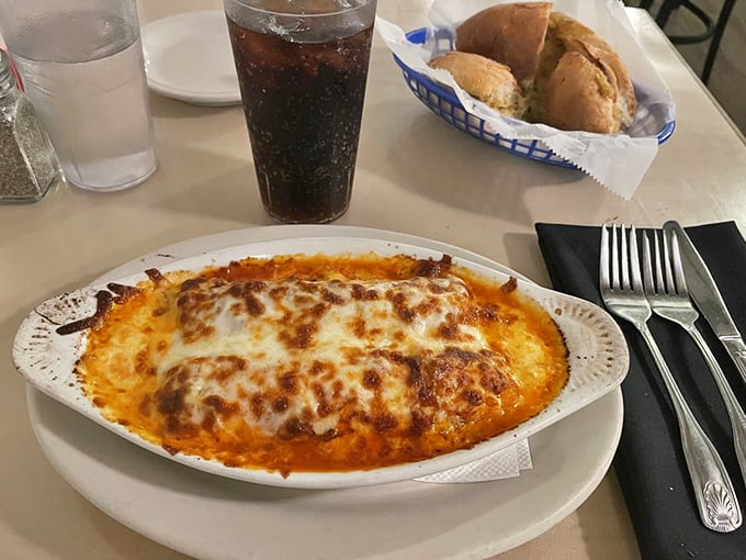 Bubbling, golden-brown cannelloni that arrives at the table still singing its sizzling serenade. The cheese pull here deserves its own slow-motion video.