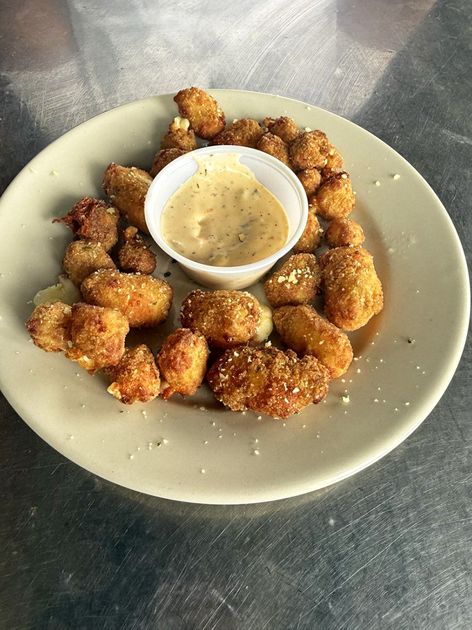 Golden orbs of joy. These cheese balls achieve that perfect crisp-to-gooey ratio that separates the amateurs from the professionals in comfort food.
