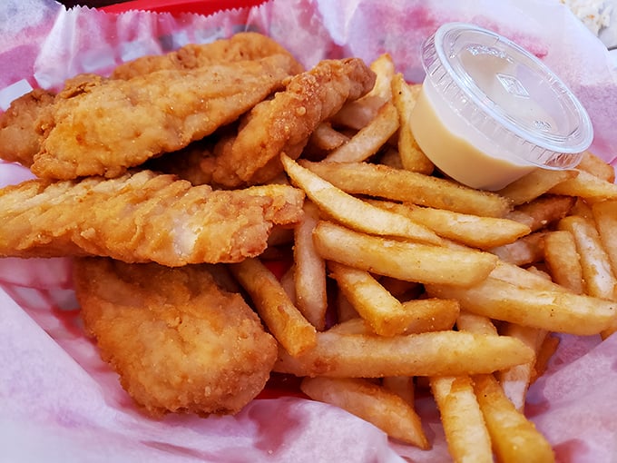 Chicken fingers and fries that could make a food critic write poetry. Crispy on the outside, tender within &ndash; the universal language of comfort.