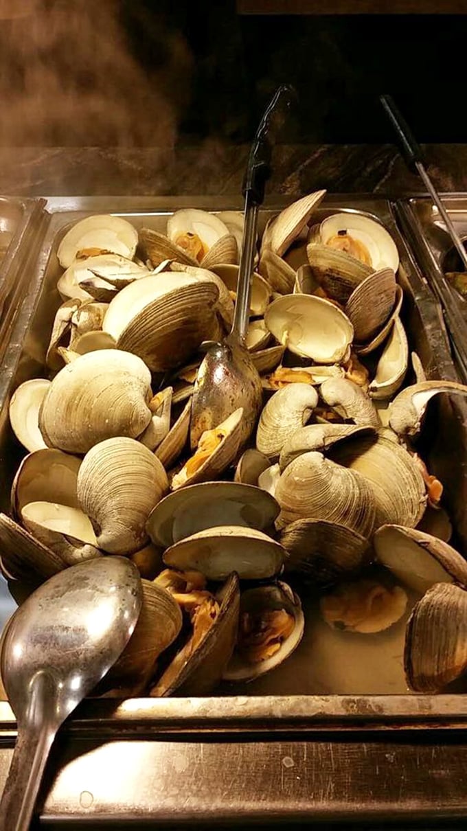 The clam jackpot! These aren't the sad, rubbery specimens hiding in most buffets&mdash;they're plump, fresh, and ready for their moment.