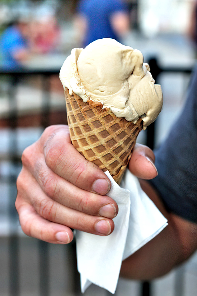 Coconut ice cream that transports you to a tropical vacation without the TSA pat-down or lost luggage. Paradise in a waffle cone.