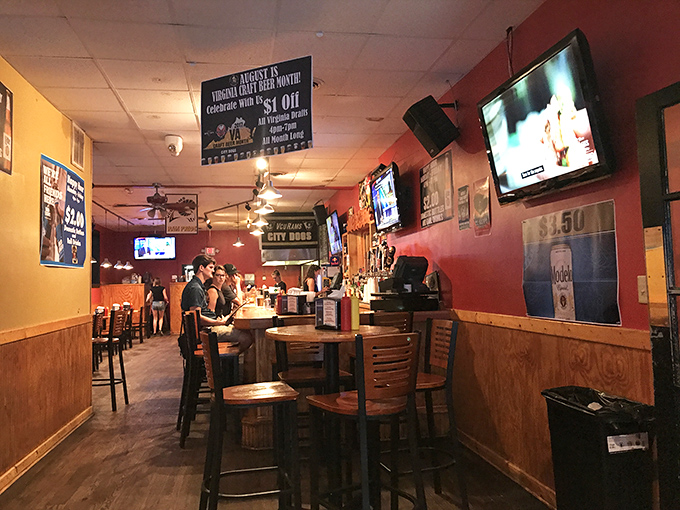 The dining area at City Dogs has that perfect lived-in feel, like your favorite pair of jeans that still look good after years of loyal service.