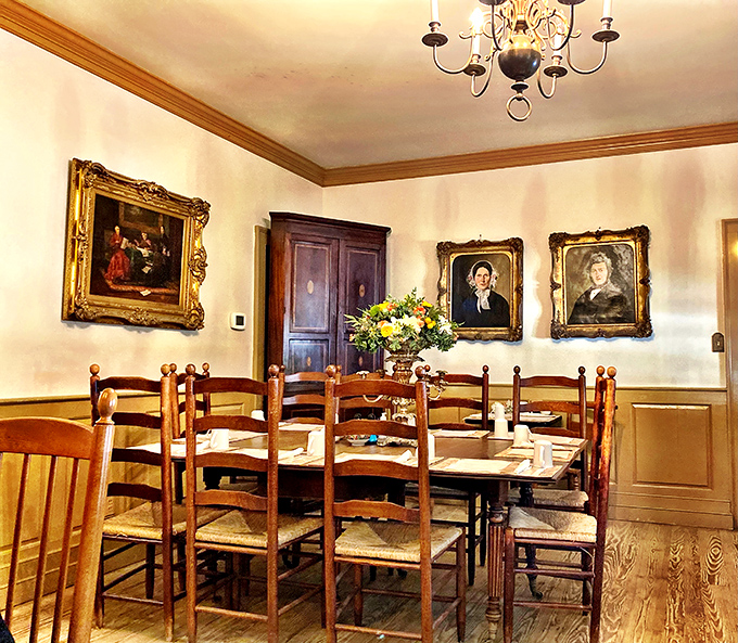 Those portraits on the wall have witnessed countless first bites and satisfied sighs. If these dining room walls could talk, they'd probably just say "pass the biscuits."