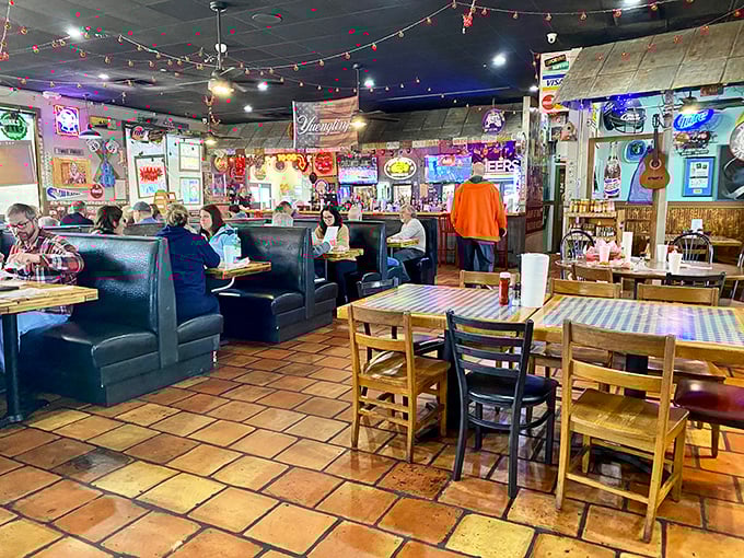 Where strangers become friends over shared tables and shared stories. The terra cotta floors have heard it all.