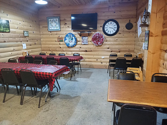 The dining area's buffalo plaid tablecloths and log cabin walls aren't kitsch&mdash;they're the authentic backdrop for conversations that matter and meals that satisfy.