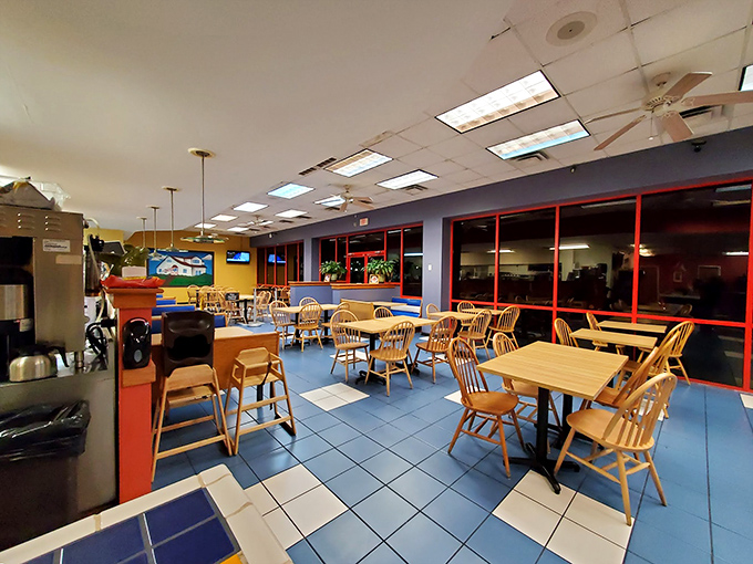 Not just a dining room but a temple of breakfast devotion. Those wooden chairs have witnessed countless "first bite" food epiphanies.