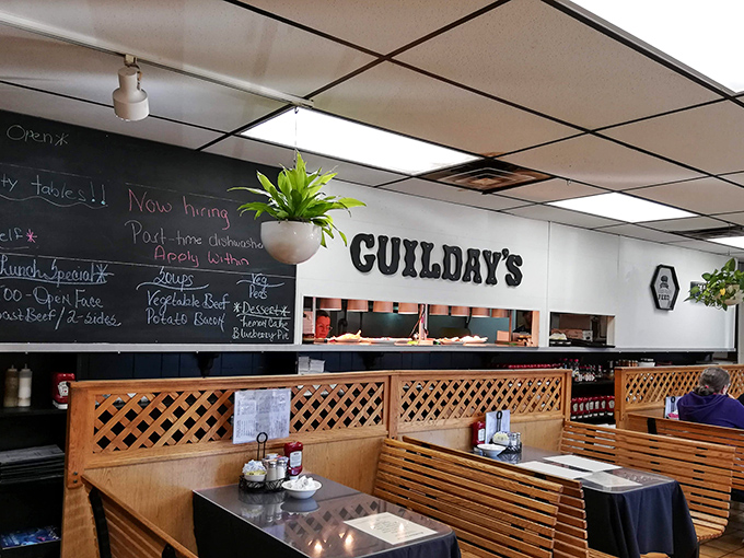 The chalkboard specials and wooden booths create that perfect "everybody knows your order" vibe that chain restaurants spend millions trying to replicate.
