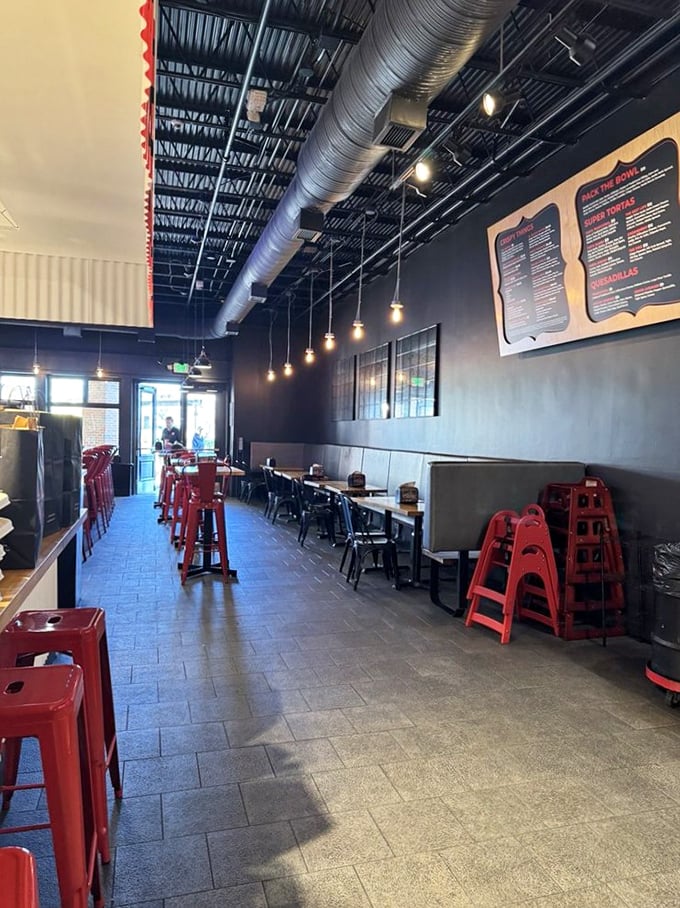 The dining area feels like the cool garage your friend's band practiced in, except the only instruments here create symphonies of flavor.
