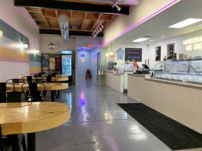 The neon ice cream cone sign isn't just decoration&mdash;it's a beacon of hope in a world that sometimes forgets the importance of simple pleasures.