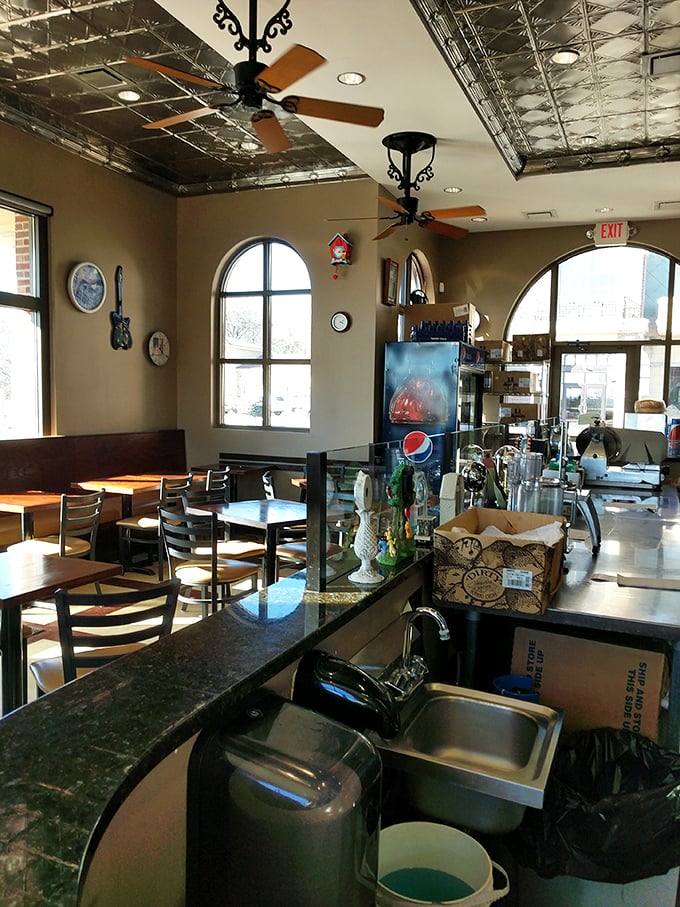 The dining area strikes that perfect balance &ndash; enough room for hungry crowds but intimate enough to make your cheesesteak experience feel personal.