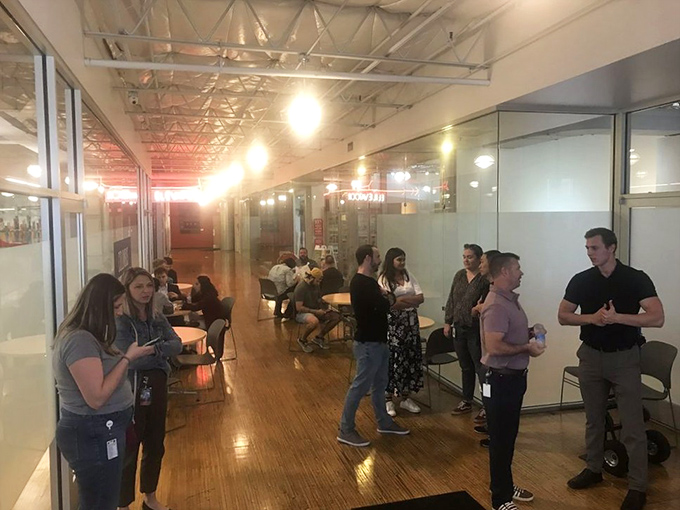 The dining area might be simple, but it serves its purpose&mdash;getting you as close as possible to where the sandwich magic happens.