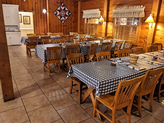 Blue-checkered tablecloths and wooden chairs&mdash;the universal signal that you're about to enjoy food that feeds more than just hunger.