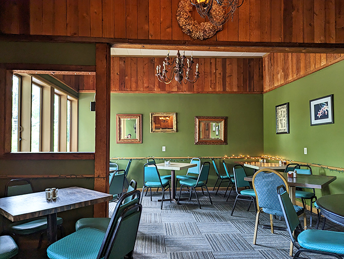 The dining room feels like it was designed by someone who actually enjoys eating, not just photographing their food. 