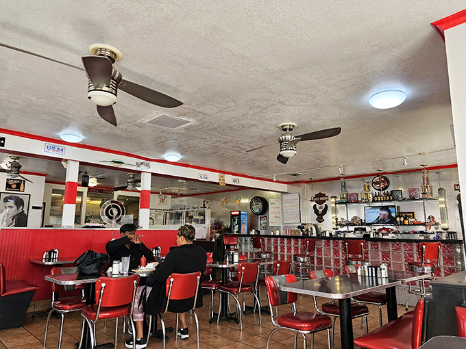 The dining area hums with the symphony of forks against plates and coffee cups clinking &ndash; breakfast music at its finest.