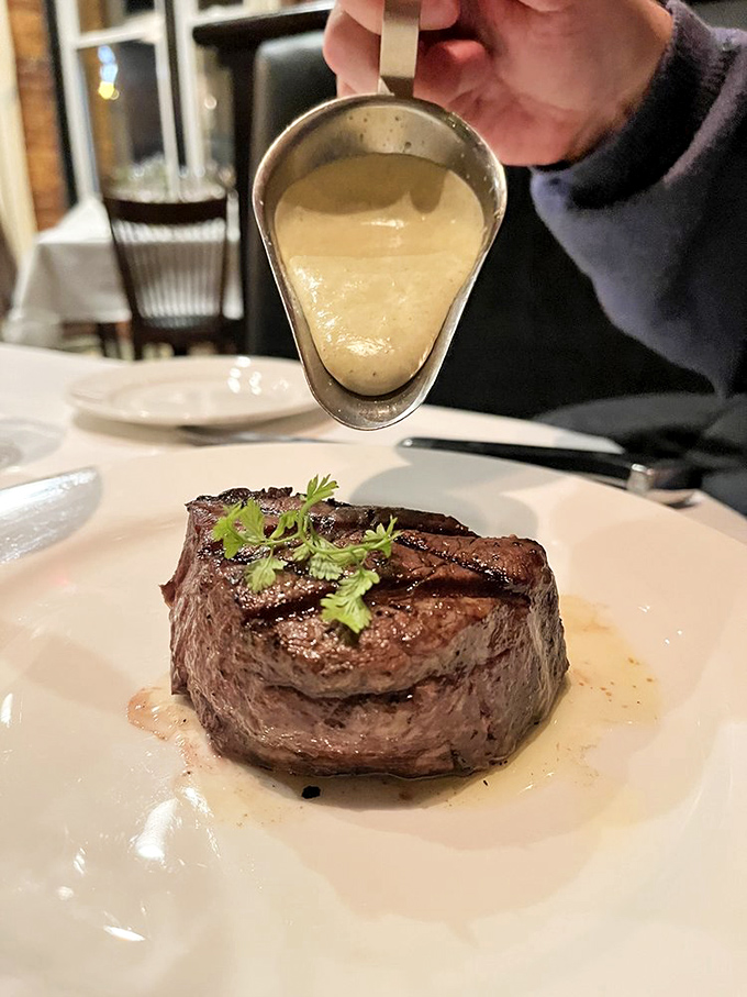 The filet mignon with herb butter isn't just a steak&mdash;it's a declaration that sometimes, the simplest preparations yield the most profound results. 
