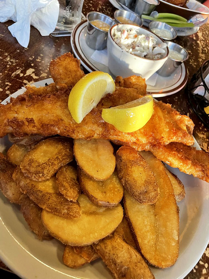 These fish and chips aren't just fried&mdash;they're practically floating, as if the fish is still dreaming of swimming through golden, crispy seas.