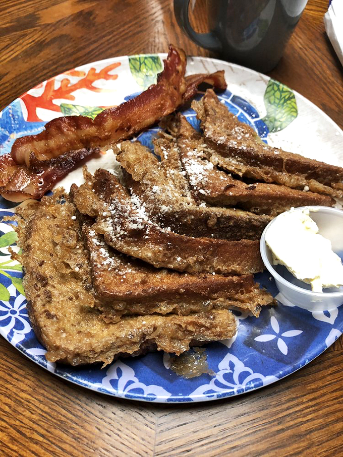 French toast that would make actual French people jealous. Crisp edges, custardy center, and enough comfort to cure whatever ails you.