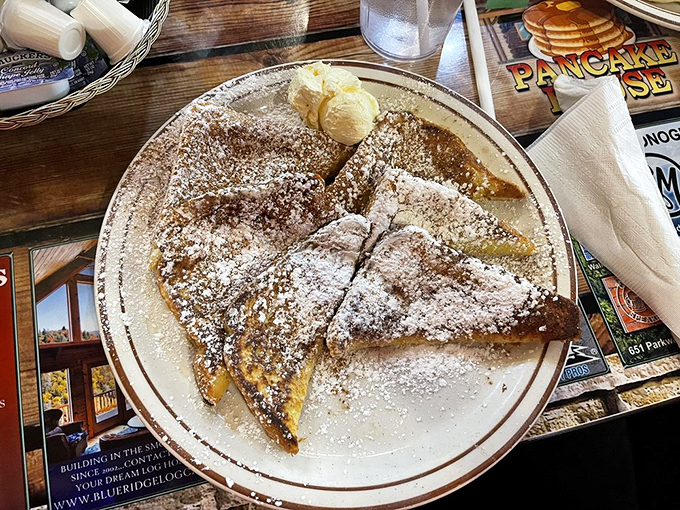 French toast that's been transformed into a powdered sugar masterpiece&mdash;like breakfast wearing its Sunday best.