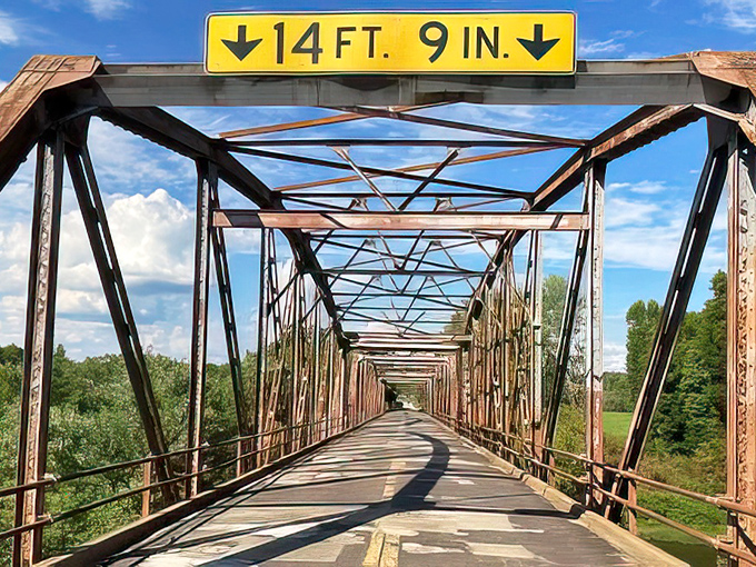 The steel skeleton of Gasconade River Bridge has carried dreamers and drifters for nearly a century. Height restriction included, dreams unlimited.
