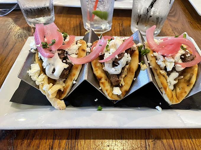Greek tacos that would make both Zeus and a Texas abuela nod in approval. Cultural fusion that actually works, unlike that jazz-polka experiment.