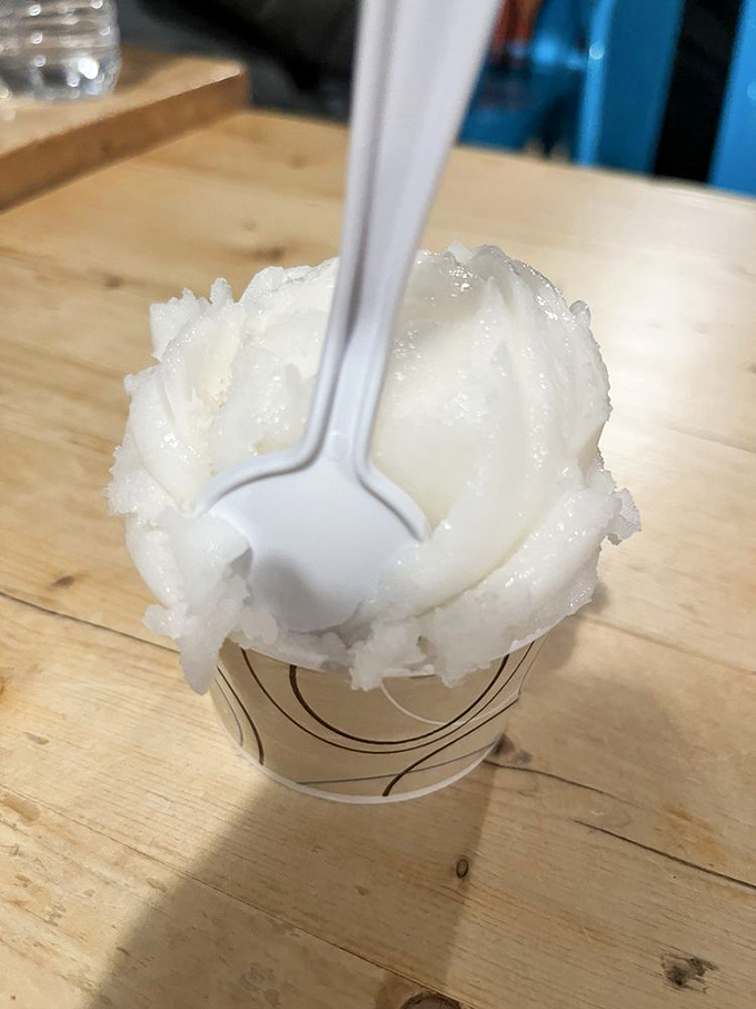 Lemon sorbet so bright it could guide ships to shore. The perfect palate cleanser between Connecticut adventures.