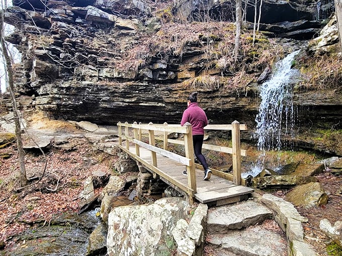 This little bridge isn't just crossing water&mdash;it's crossing from everyday life into a world where waterfalls and wonder await around every corner.